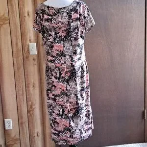 Notations | Dresses | Notations Petite Large Dress Orange Black White ...